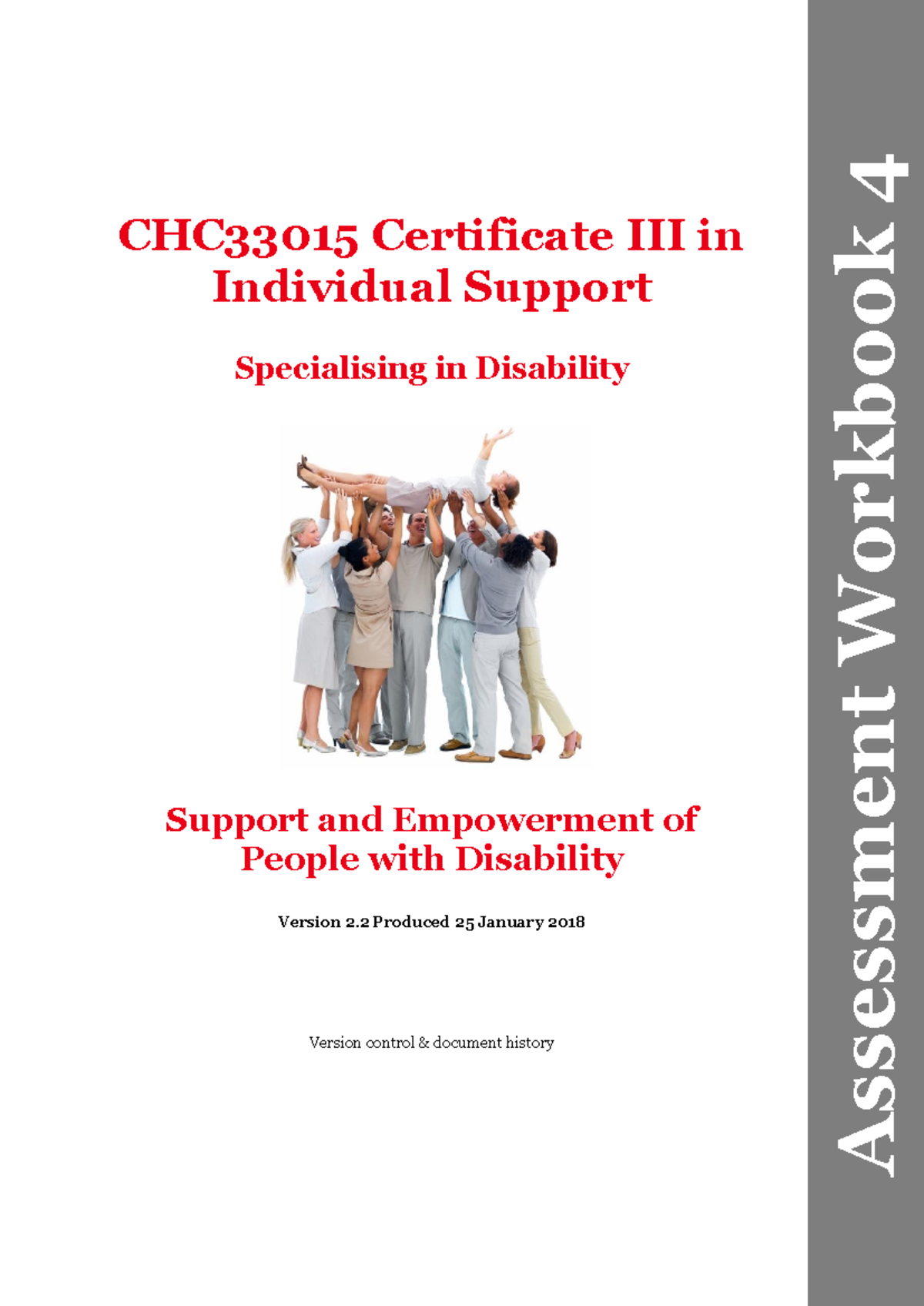 CHC33015 Individual Support: Assessment Workbook on Disability ...