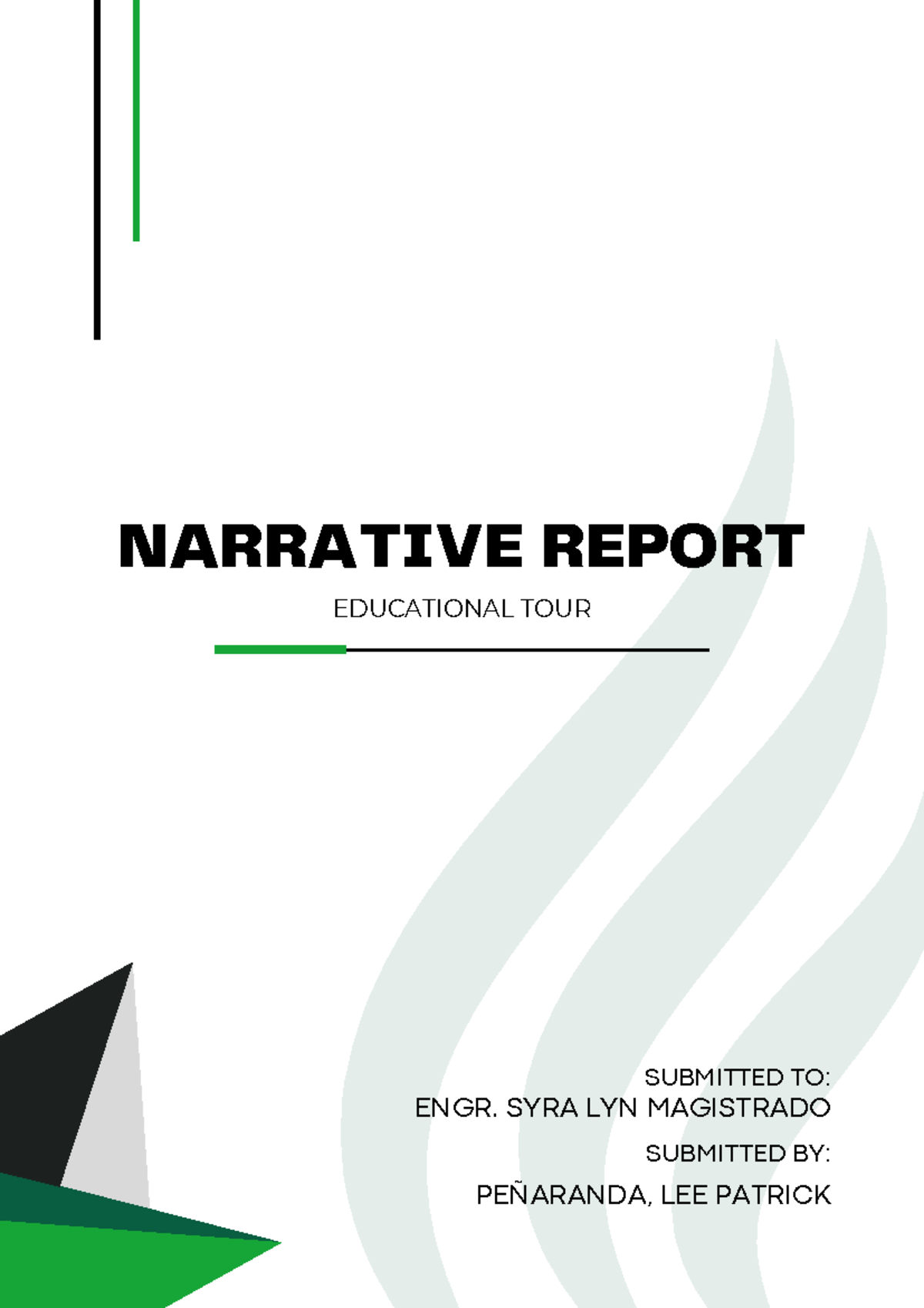 Leenarative - narrative report sample - ENGR. SYRA LYN MAGISTRADO ...