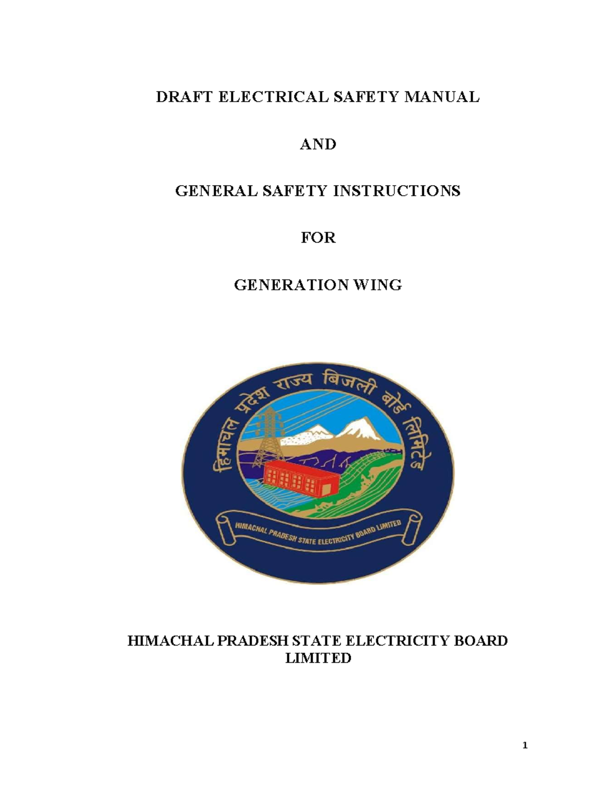 Electrical Safety Manual & General Safety Guidelines for HPSEBL - Studocu