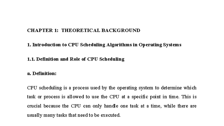 CPU Scheduling Algorithms: FCFS Overview and Analysis (CS101) - Studocu