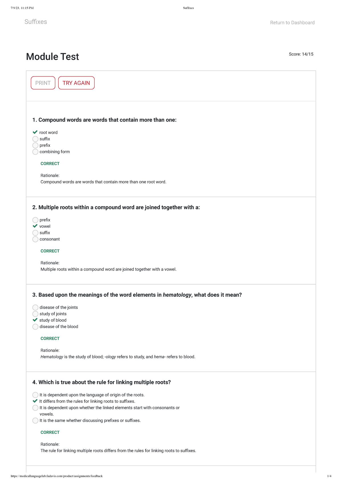 Ch 2 mod test - ch 2 test - Module Test Score: 14/ PRINT TRY AGAIN Su ...
