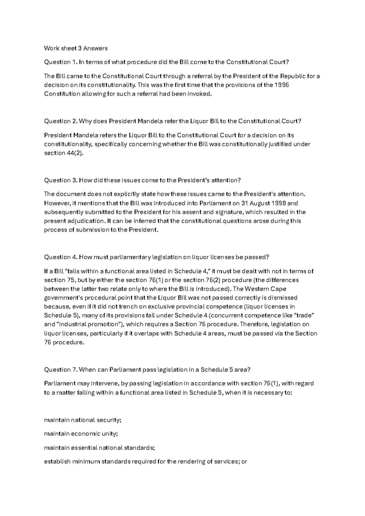 Weeksheet 3: Federalism - Constitutional Court Case Analysis - Studocu