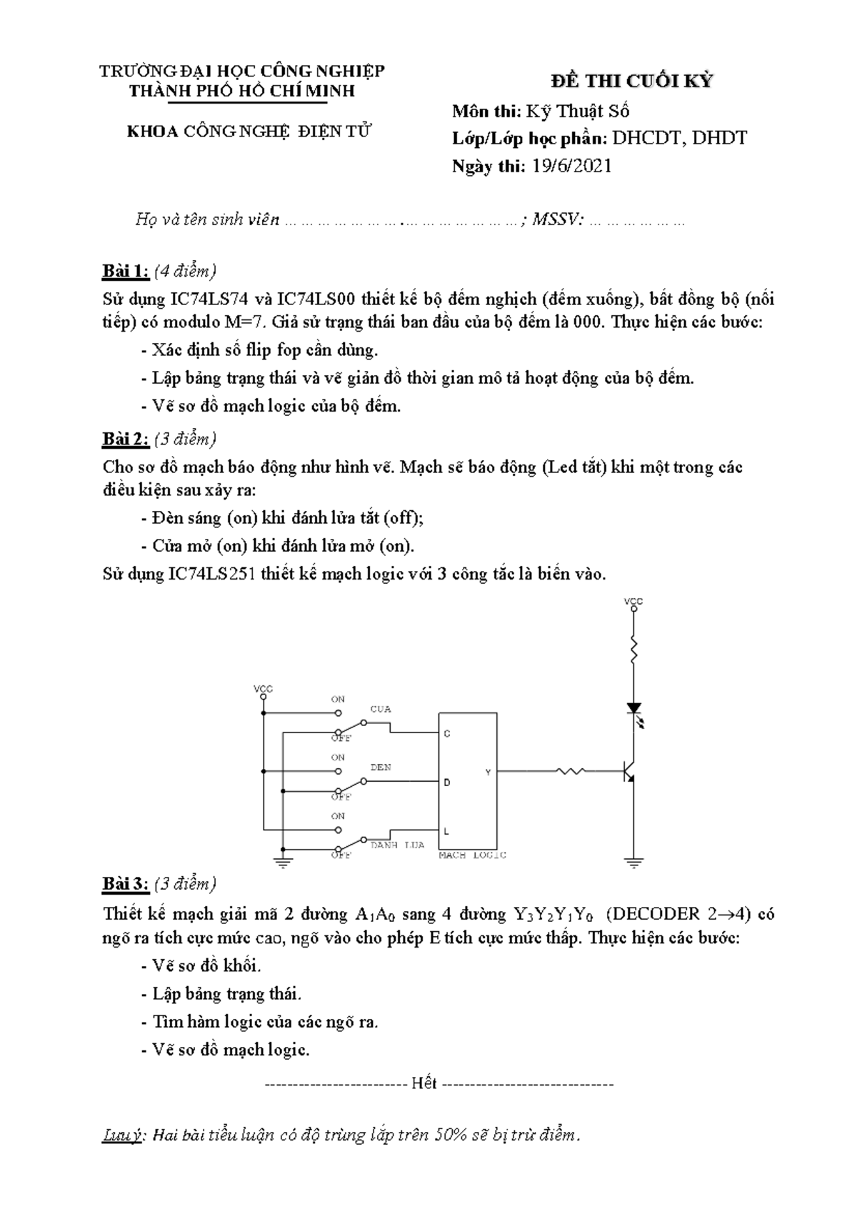De 3 De Thi Kt So 6 2021 20210613101948 E TrƯỜng ĐẠi HỌc CÔng NghiỆp ThÀnh PhỐ HỒ ChÍ Minh
