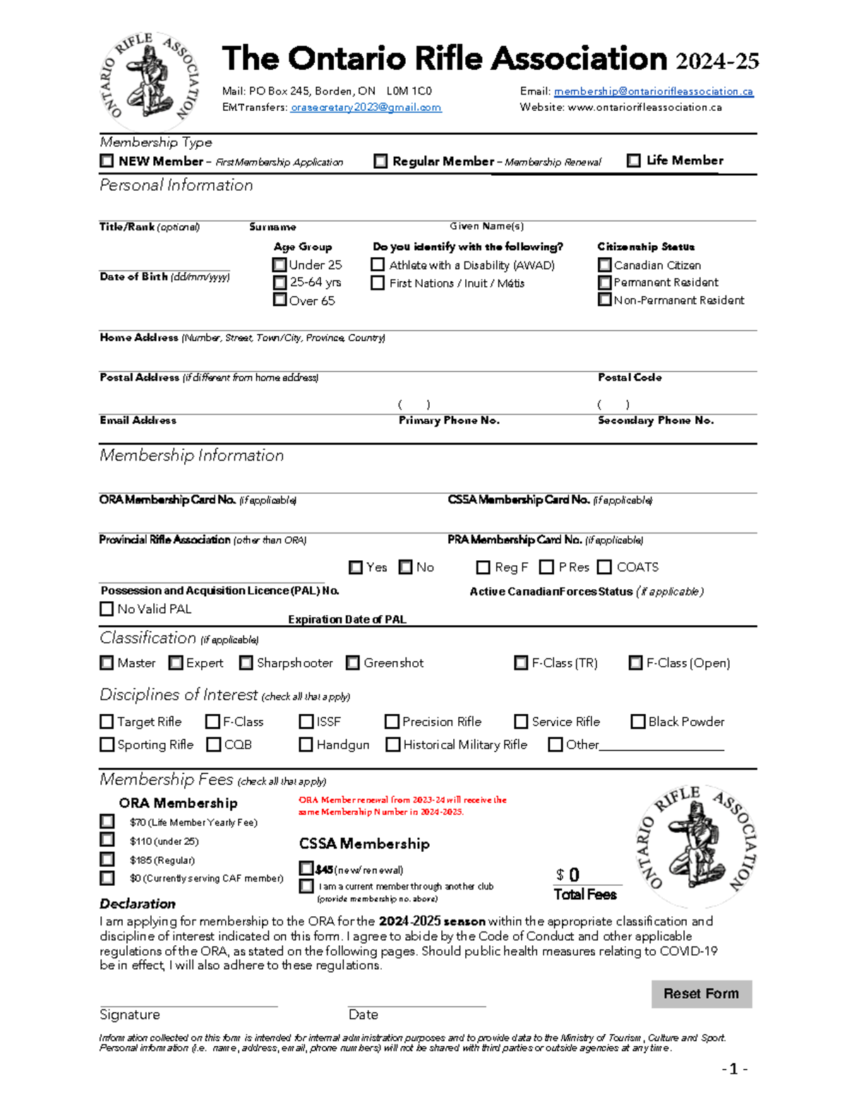 ORA Membership Form 2024-2025: Application and Guidelines - Studocu