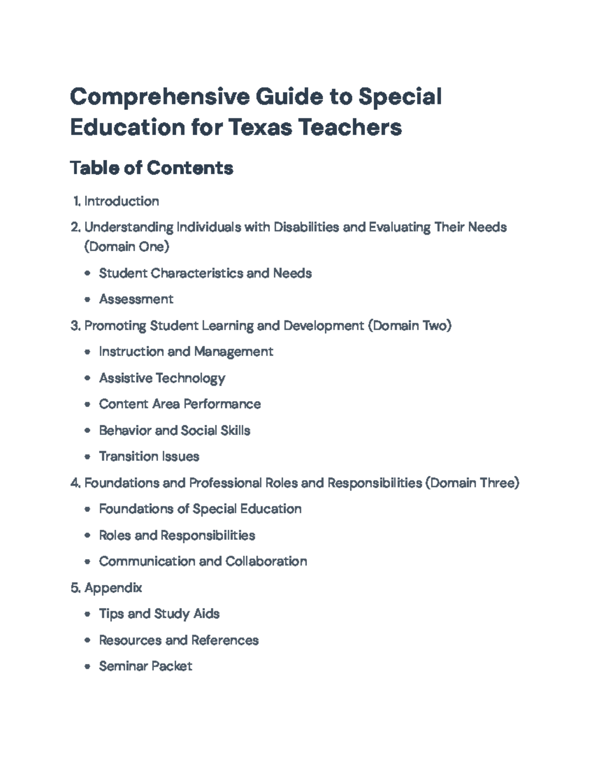 TExES Special Education Supplemental Exam #163 Preparation Guide ...