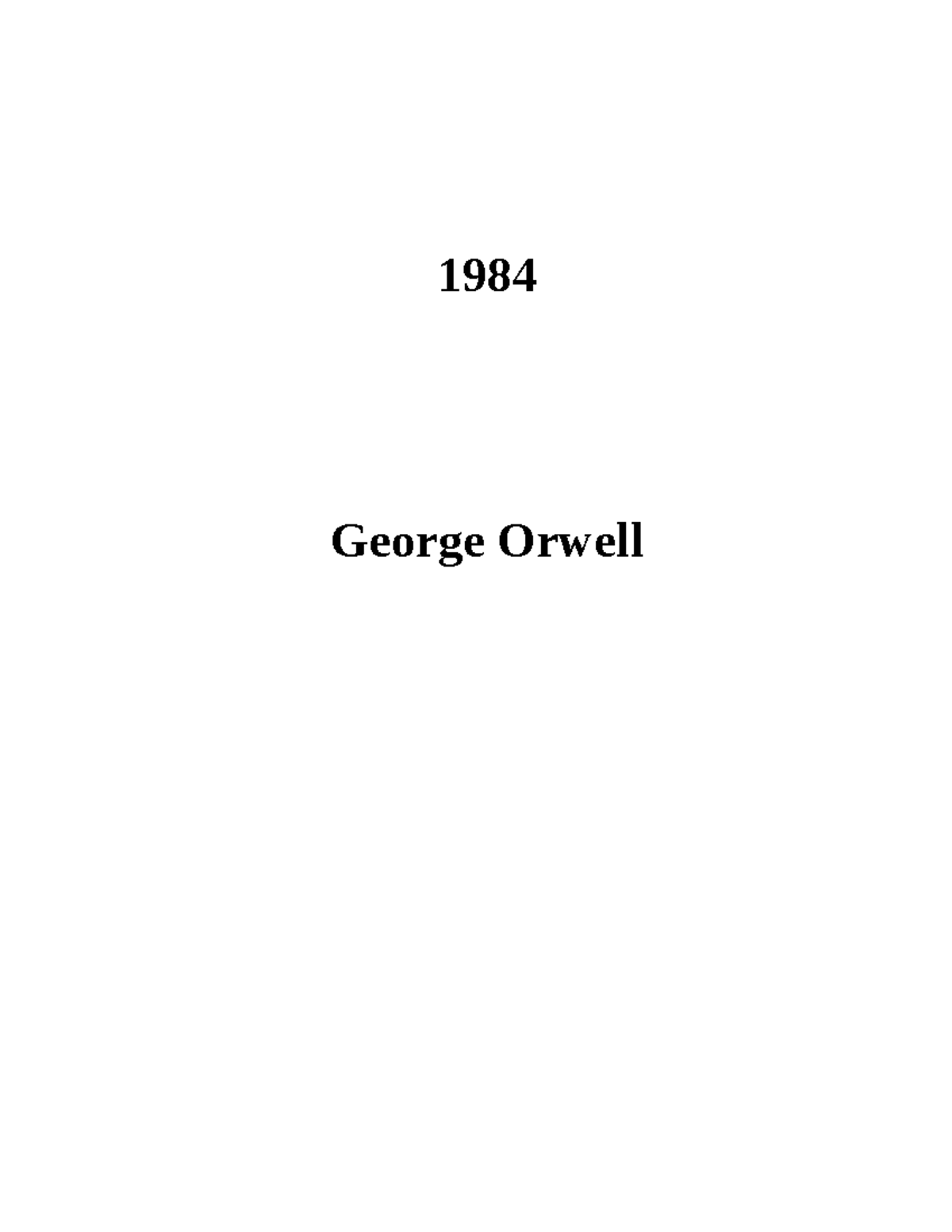 1984 - Análisis y Resumen del Capítulo I de George Orwell - Studocu