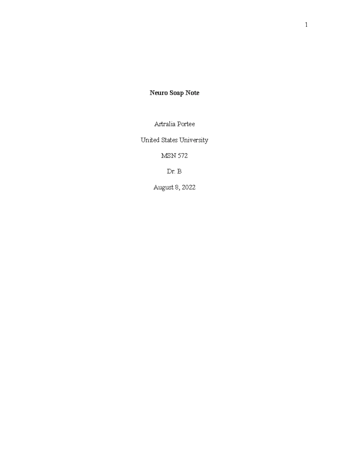 SOAP Note Migraine Headache - Week 7 SOAP Note: Migraine Headache ...