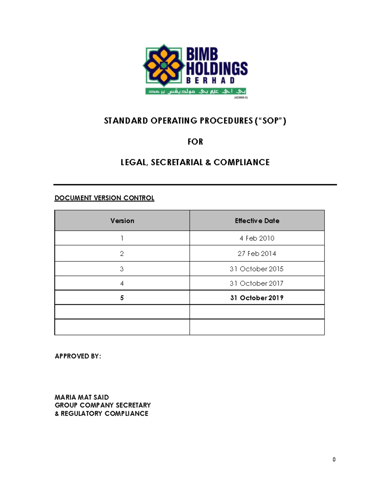 SOP for Legal, Secretarial & Compliance (LSC) Procedures Document - Studocu