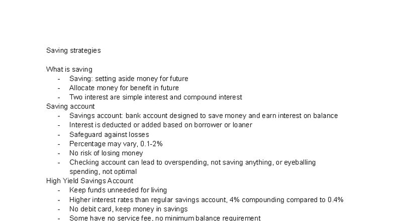 Saving Strategies: Essential Notes on Saving Accounts and Investments ...