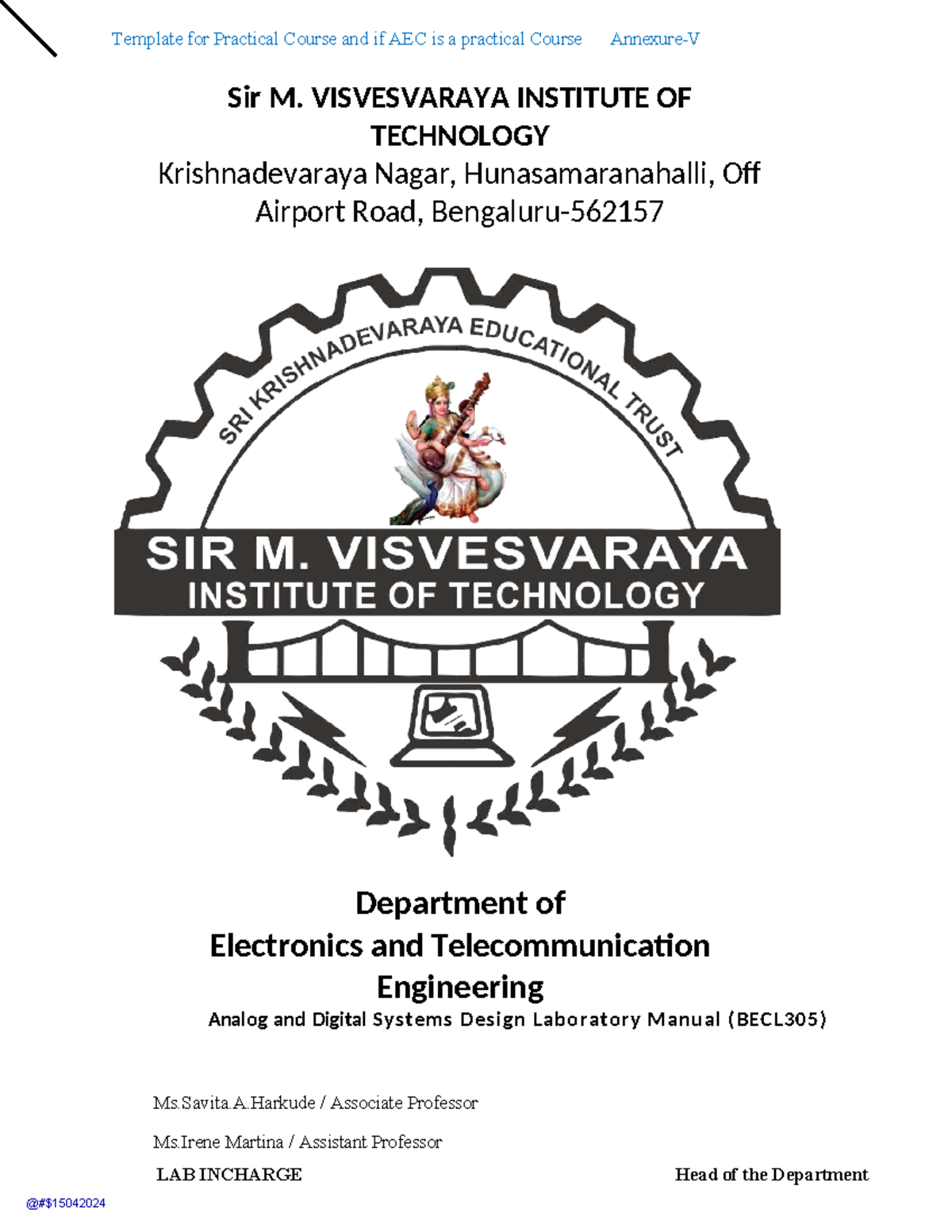 Analog and Digital Systems Design Lab Manual (BECL305) - Studocu