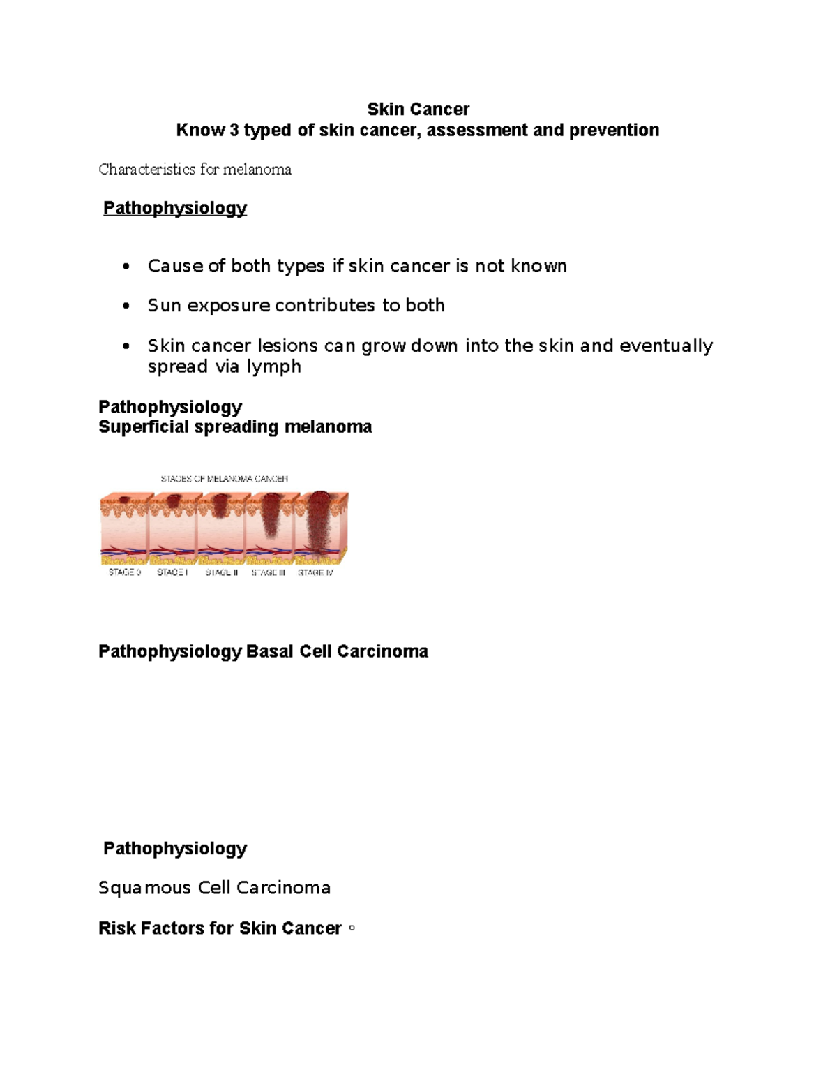 WK2 Skin Cancer: Types, Assessment & Prevention Strategies - Studocu