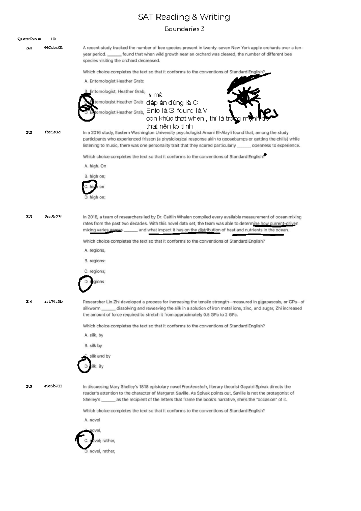 Boundaries SAT Reading & Writing 3: Error Log Analysis - Studocu