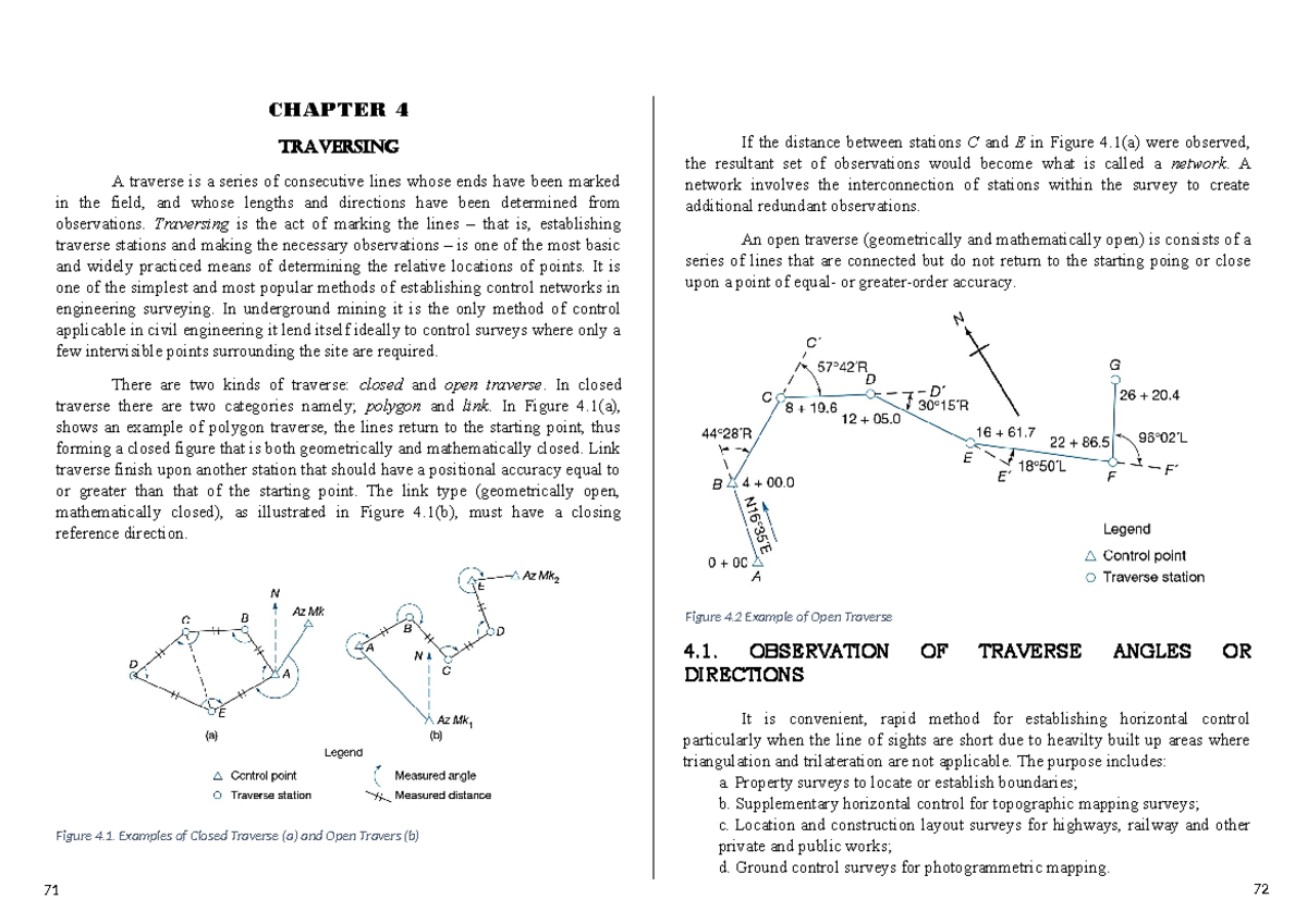 Fundamentals of Surveying: Chapter 4 - Traversing Techniques - Studocu