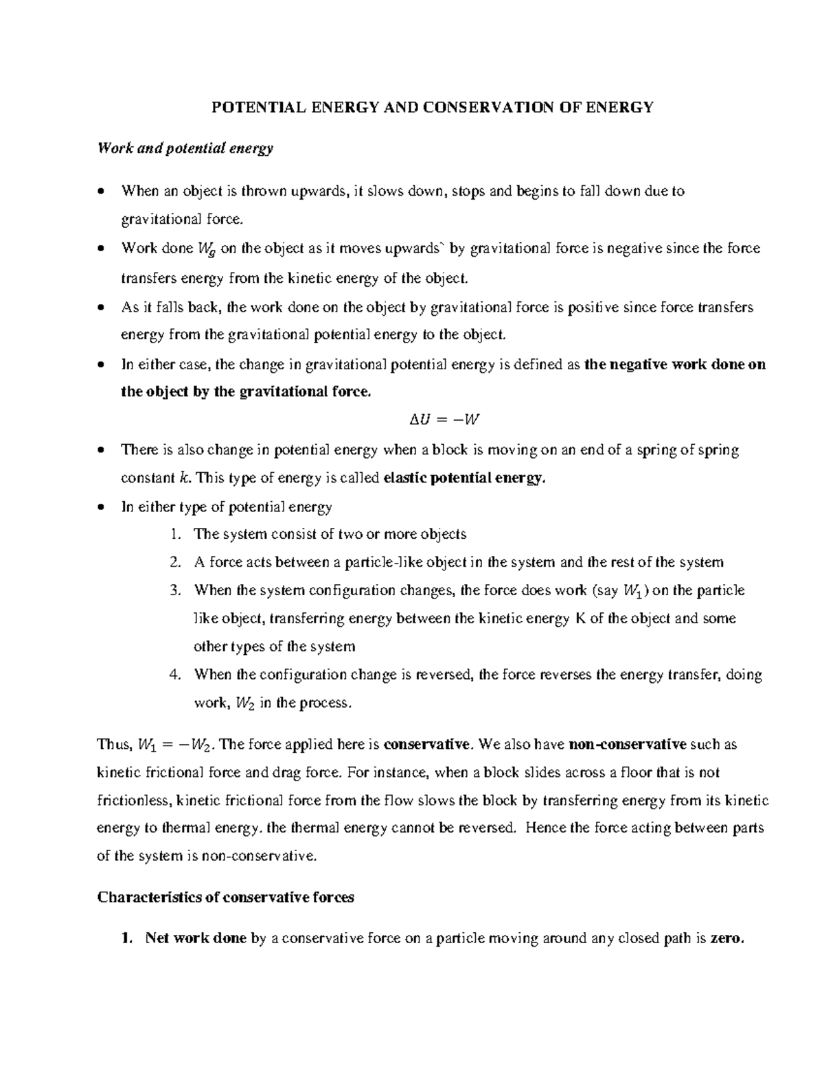 Physics Final Exam: Work, Energy, and Conservation Principles - Studocu