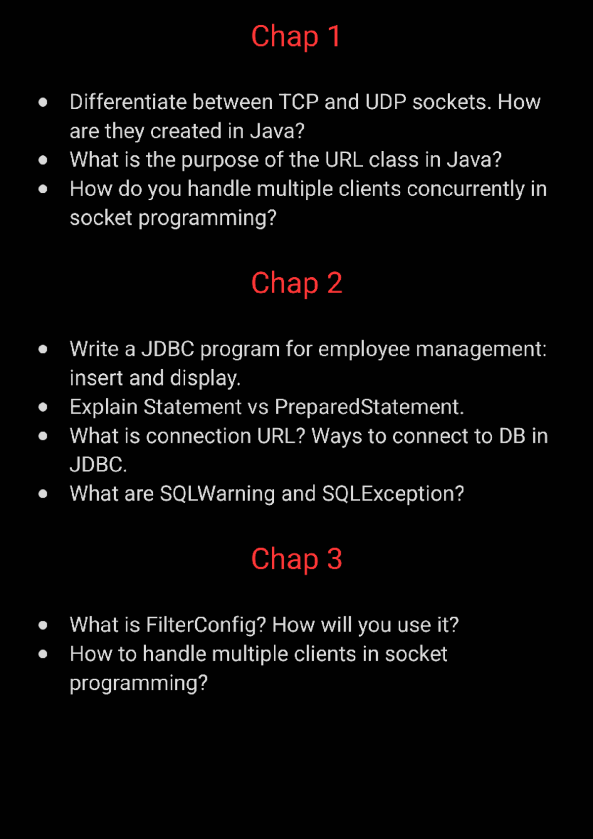 IMP 250528: Advanced Java - TCP/UDP Sockets & JDBC Concepts - Studocu
