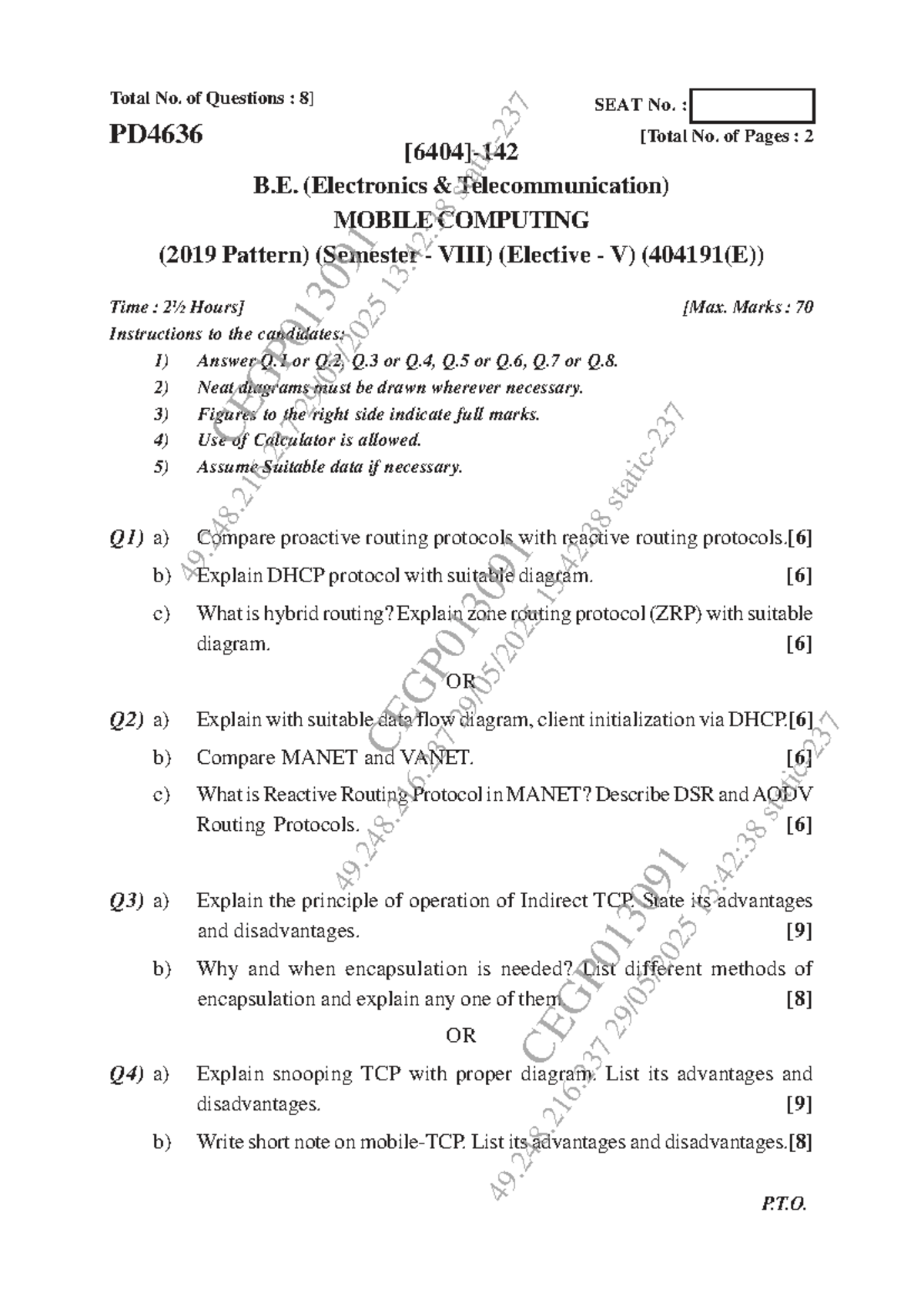 PD4636 Mobile Computing Exam Paper - May Jun 2025 - Studocu