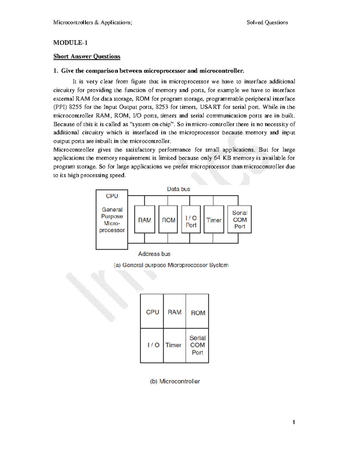 Microcontrollers ECE 101: Solved Questions & Answers Guide - Studocu