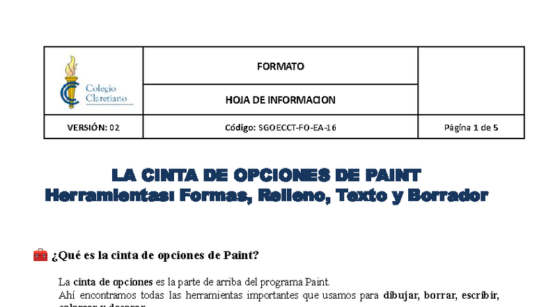 S08 - Herramientas de Paint: Formas, Relleno, Texto y Borrador - Studocu