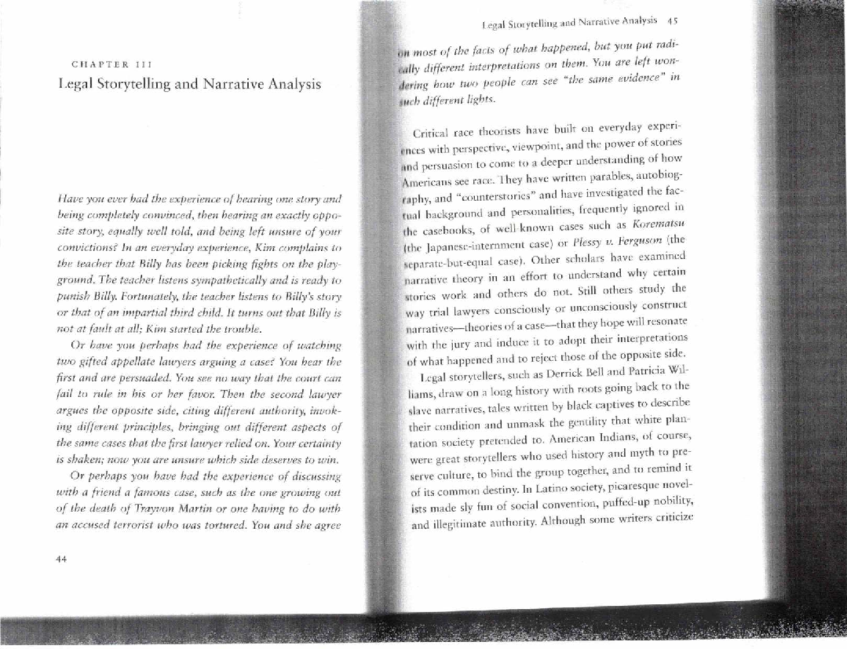 Legal Storytelling and Narrative Analysis: Chapter Insights on Race ...