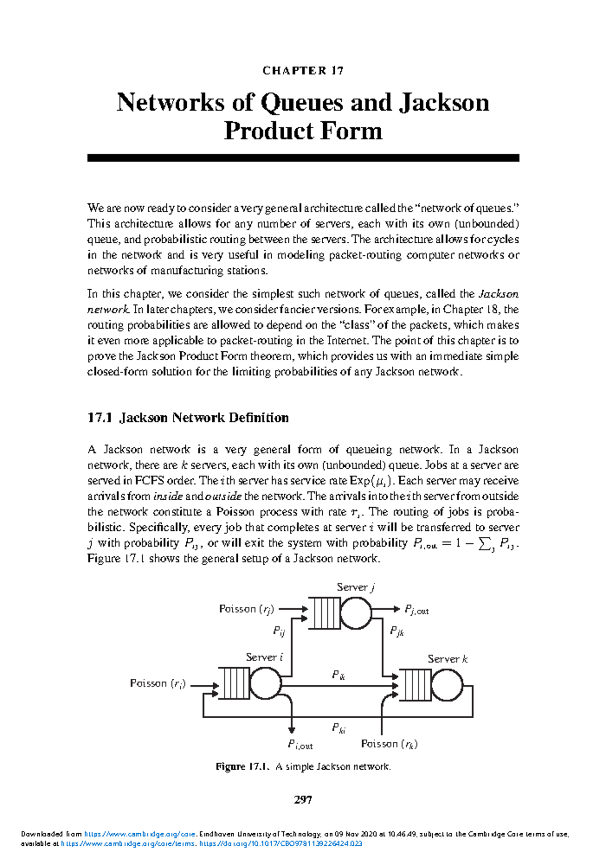 Chapter 17 Networks of Queues and Jackson Product Form - CHAPTER 17 ...
