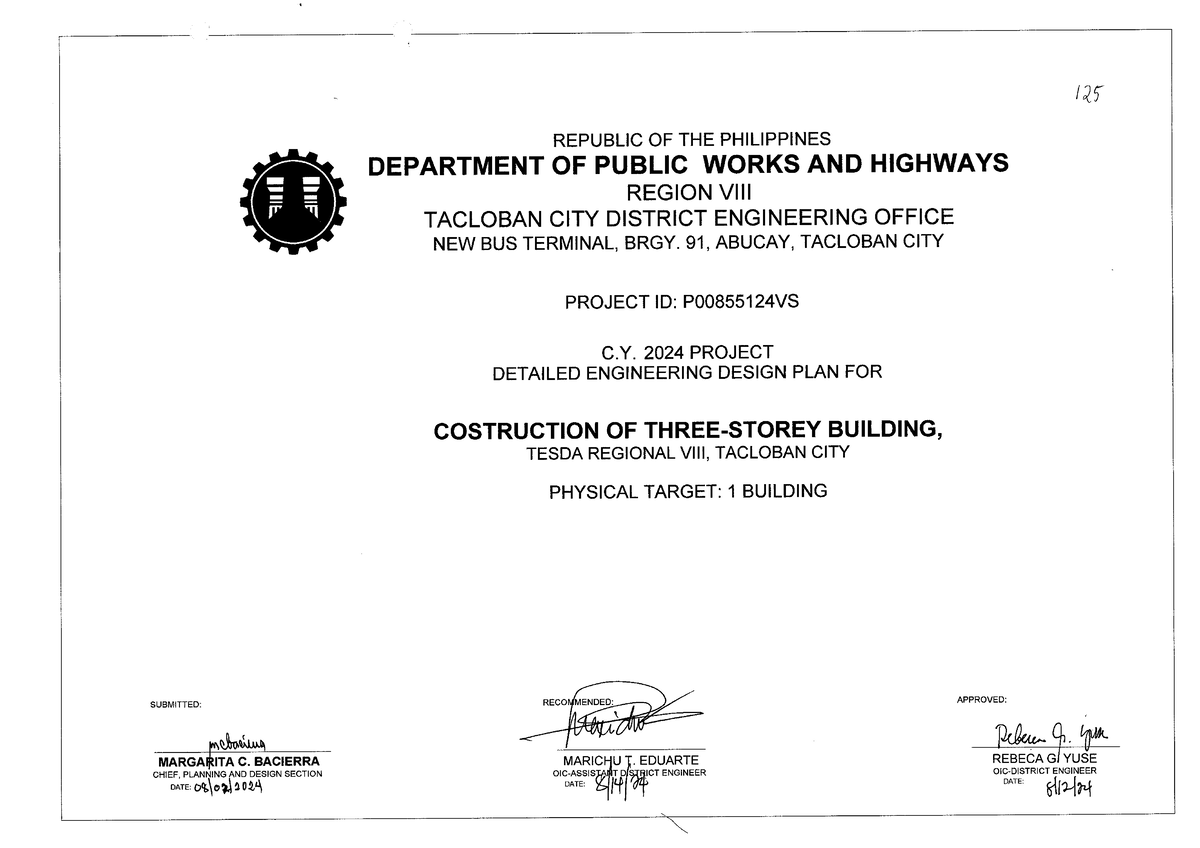 DPWH PLAN 1 - Detailed Engineering for New Bus Terminal Project - Studocu