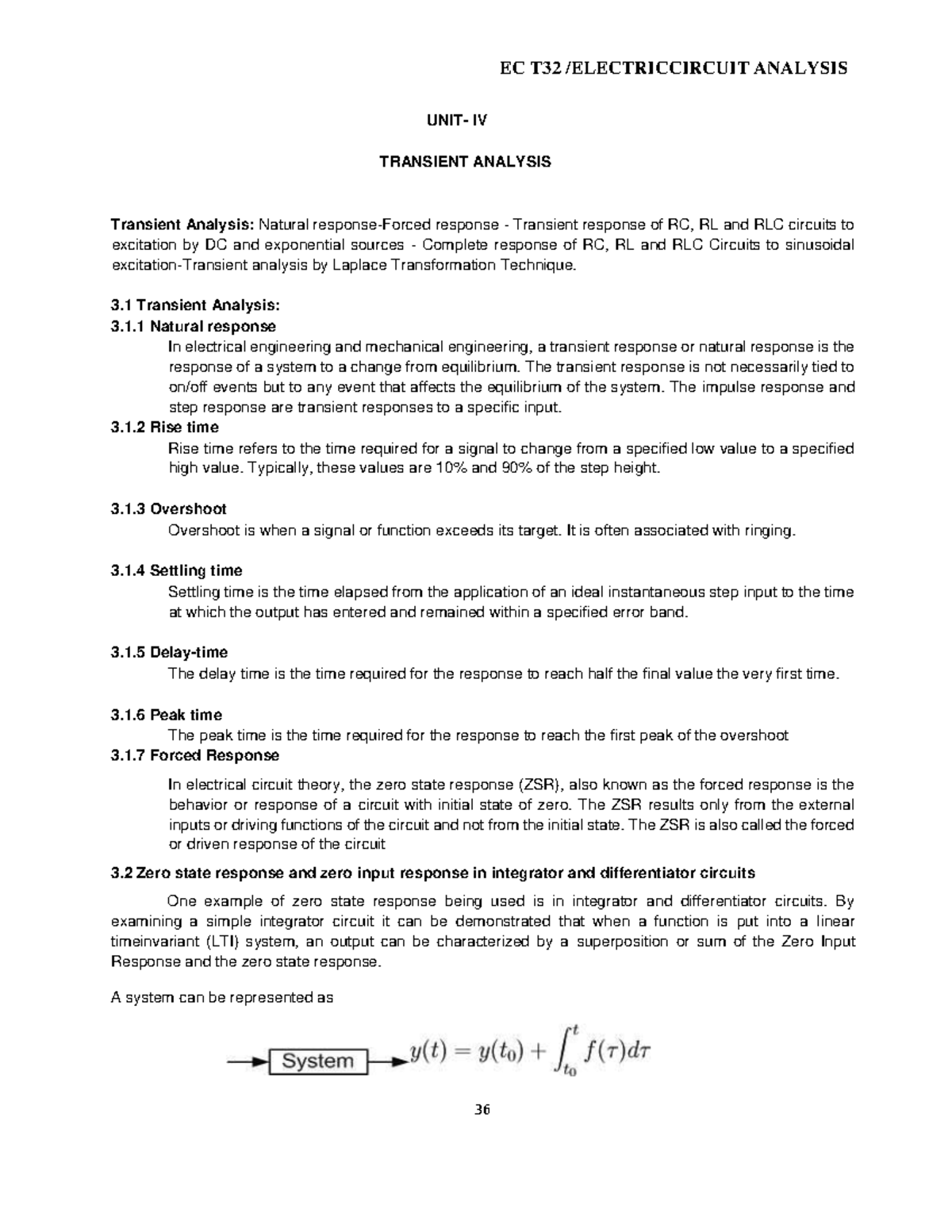 ECA(U4) - UNIT 4: Transient Analysis in RC, RL, and RLC Circuits - Studocu