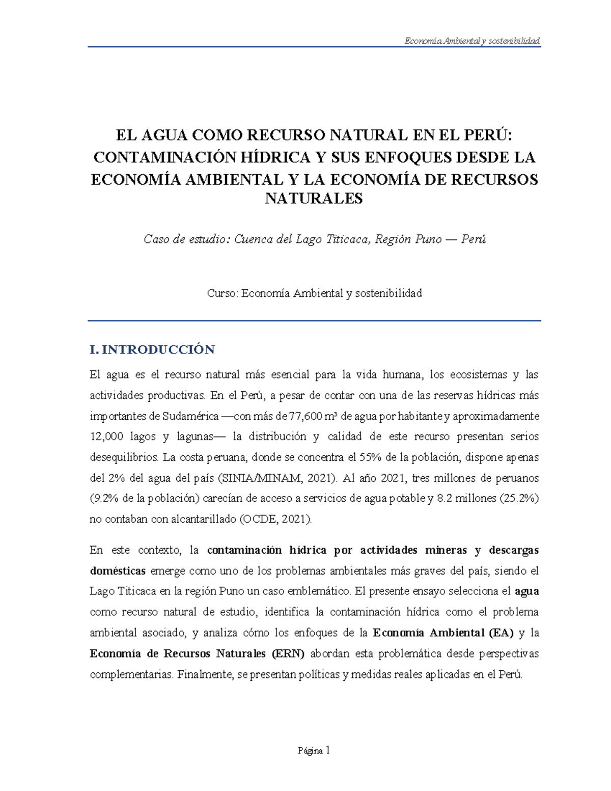 Análisis Comparativo de Políticas sobre Contaminación Hídrica en el ...