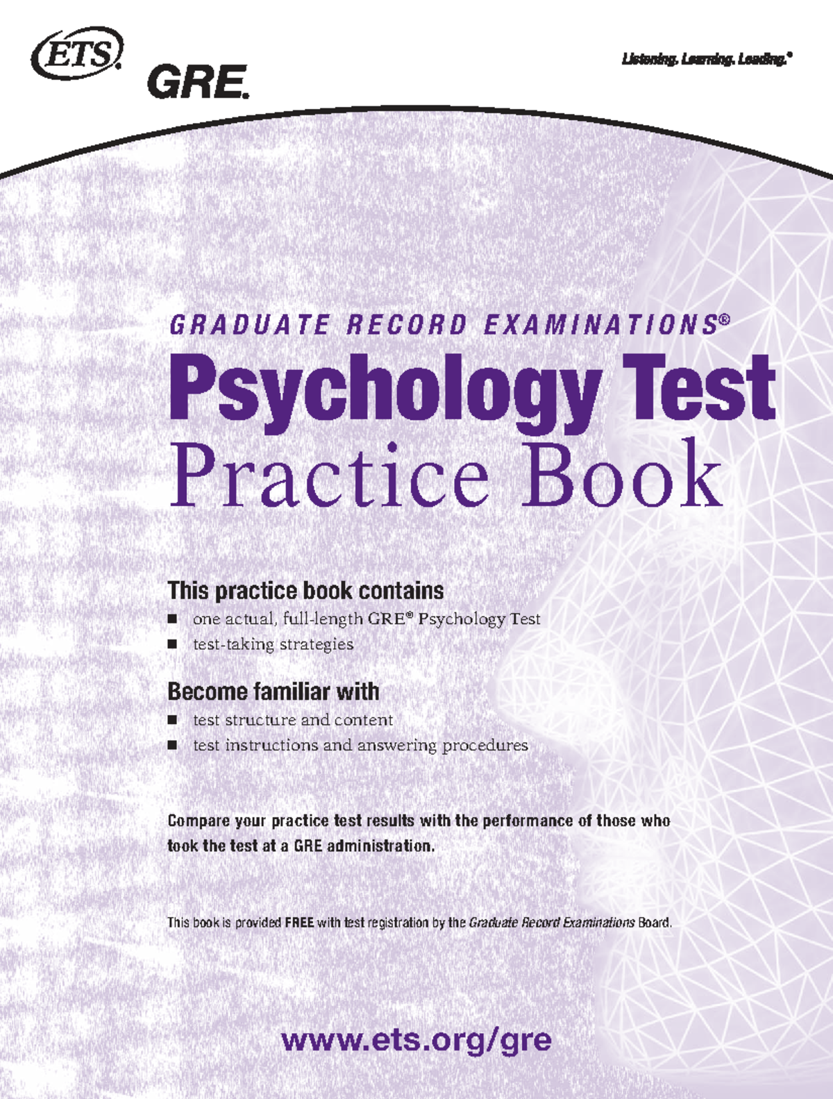 GRE Psychology Test Practice Book: Strategies and Content Review - Studocu