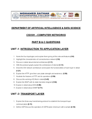 AI question bank - AL3391 ARTIFICIAL INTELLIGENCE II YEAR ARTIFICIAL ...