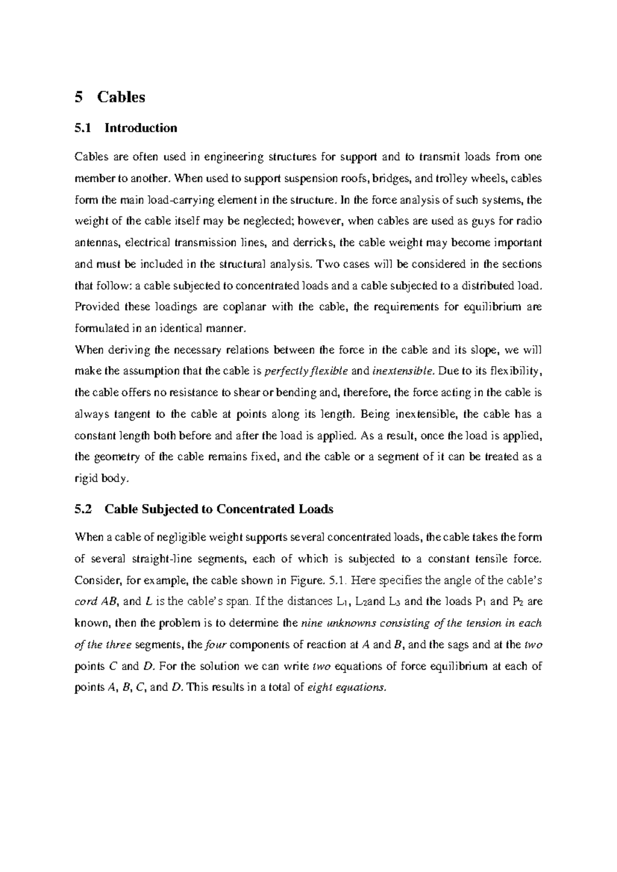 Chapter 5: Cables - Engineering Lecture Notes on Load Analysis - Studocu