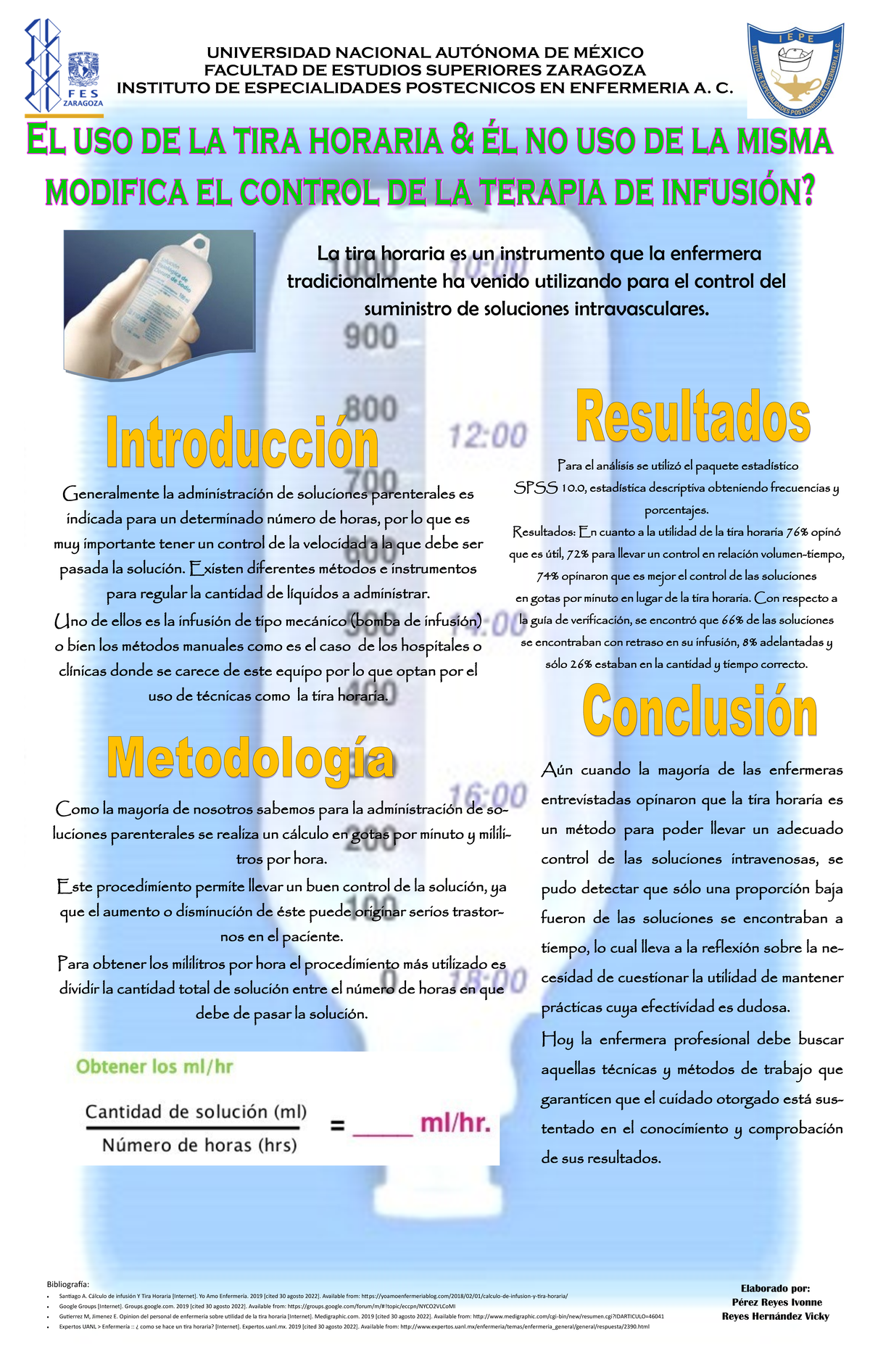 Terapia de Infusión y Tira Horaria en Enfermería - UNAM - Studocu