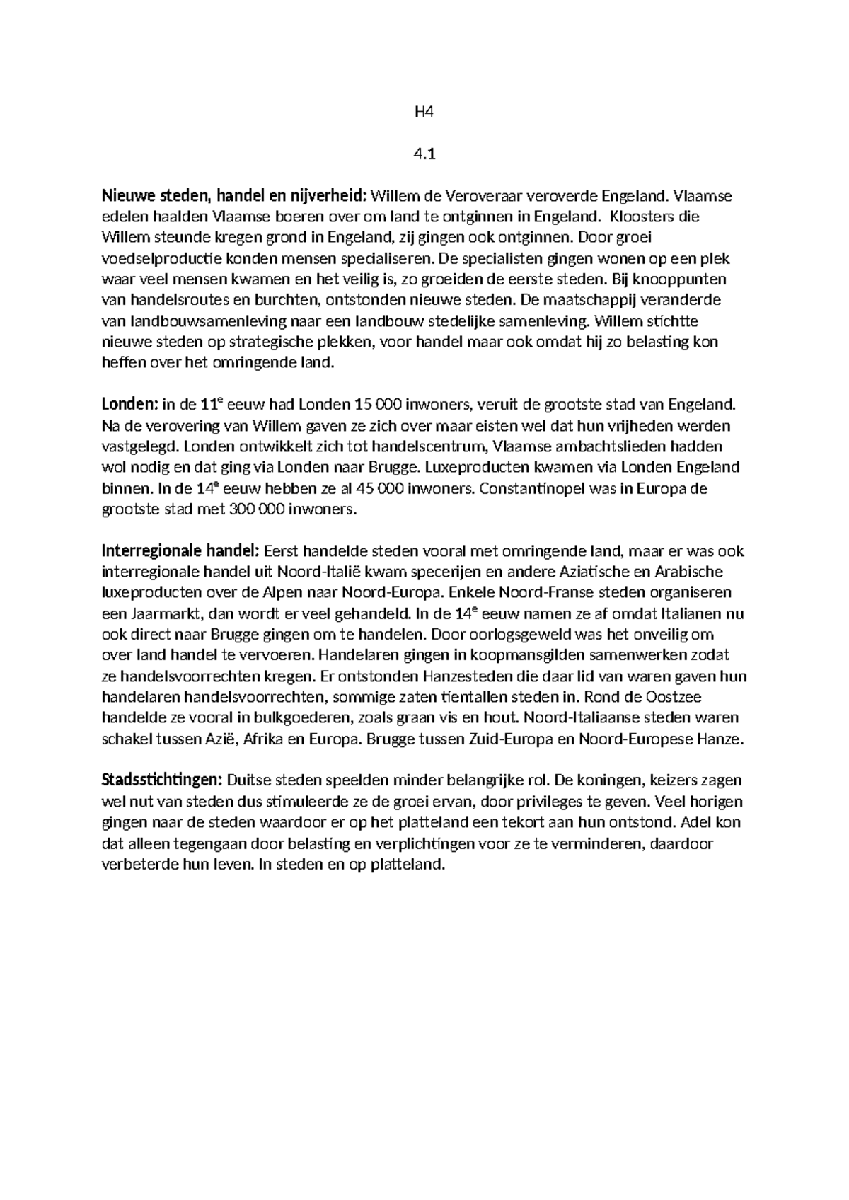 Gs Samenvatting H4 en H5: Nieuwe Steden, Handel en de Renaissance - Studeersnel