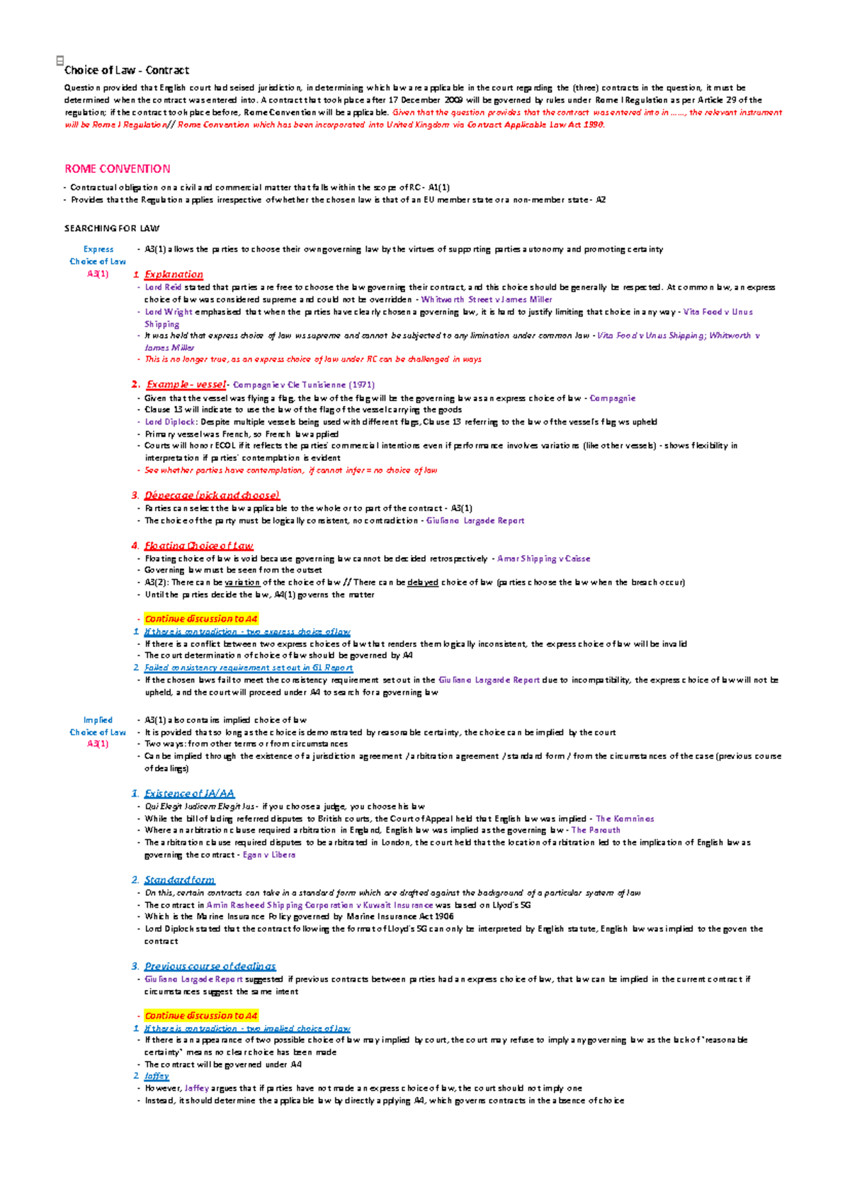 Choice of Law in Contracts: Analyzing Rome I & Rome Convention - Studocu