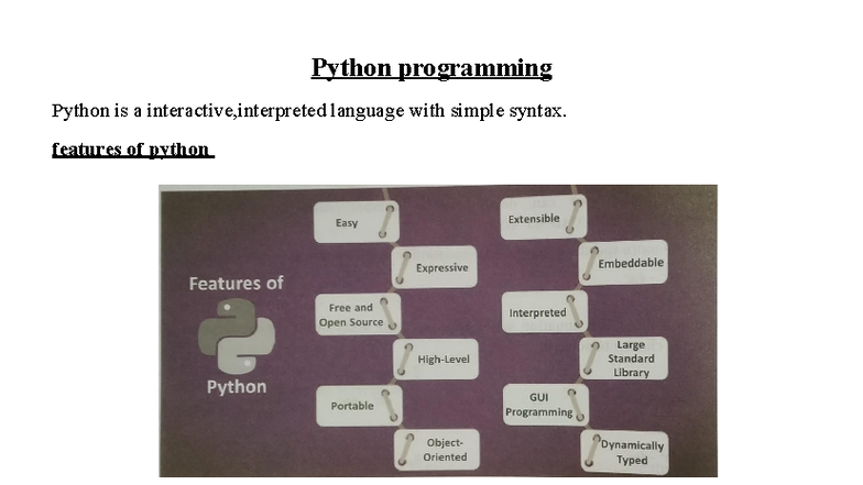 Python Programming: Key Concepts and Features Overview - Studocu