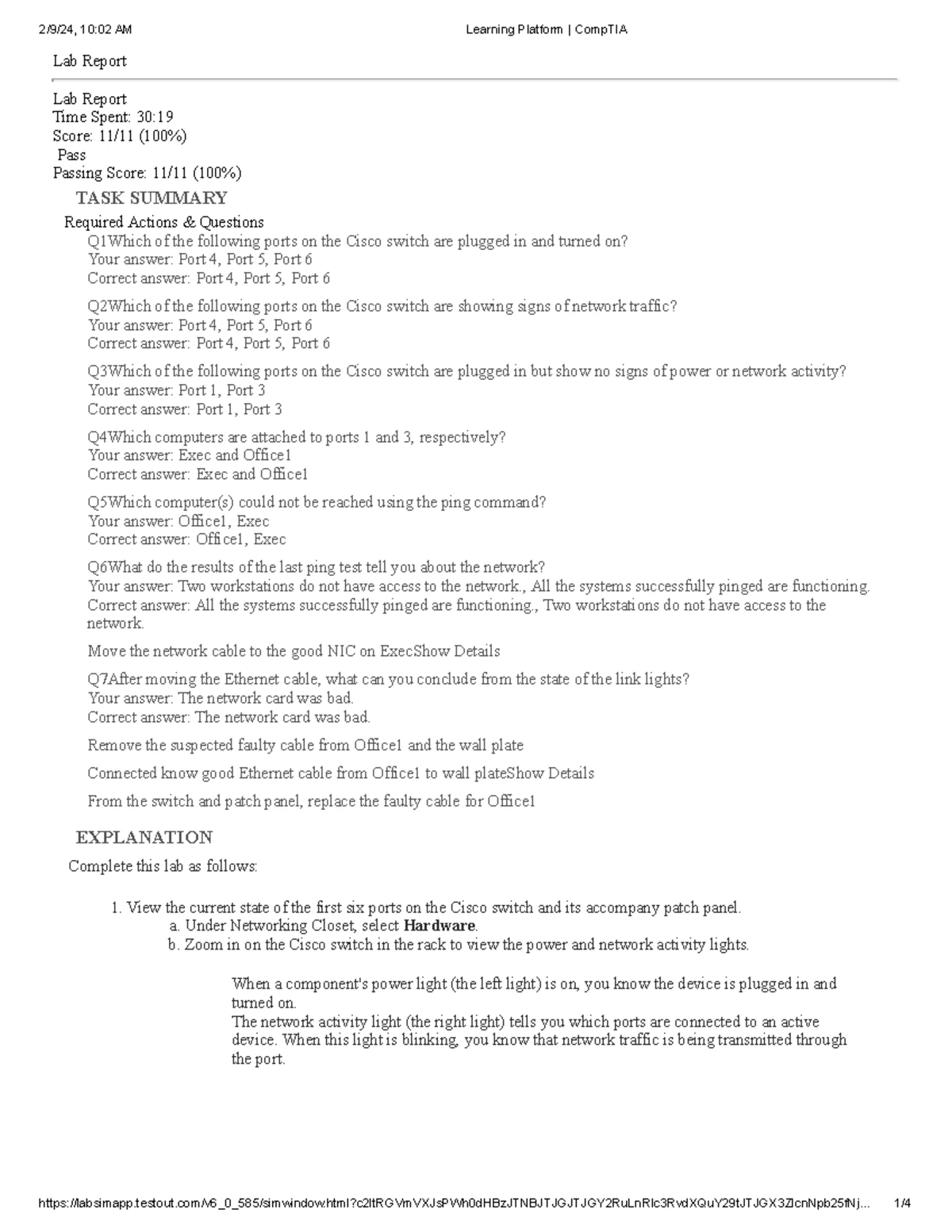 CompTIA Lab Report: Allow Remote Desktop Connections Setup - Studocu