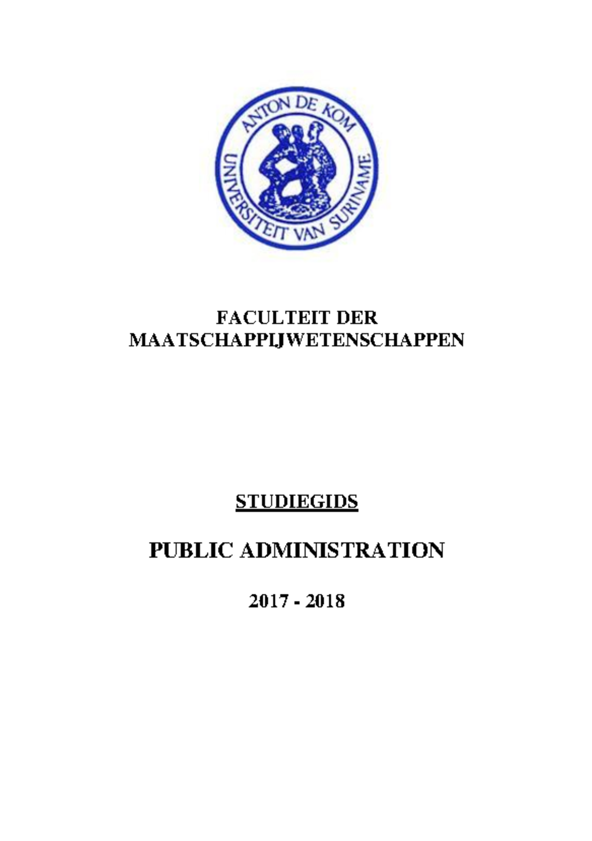 Studiegids Bachelor in Public Administration 2017 2018 Ade KUS ...