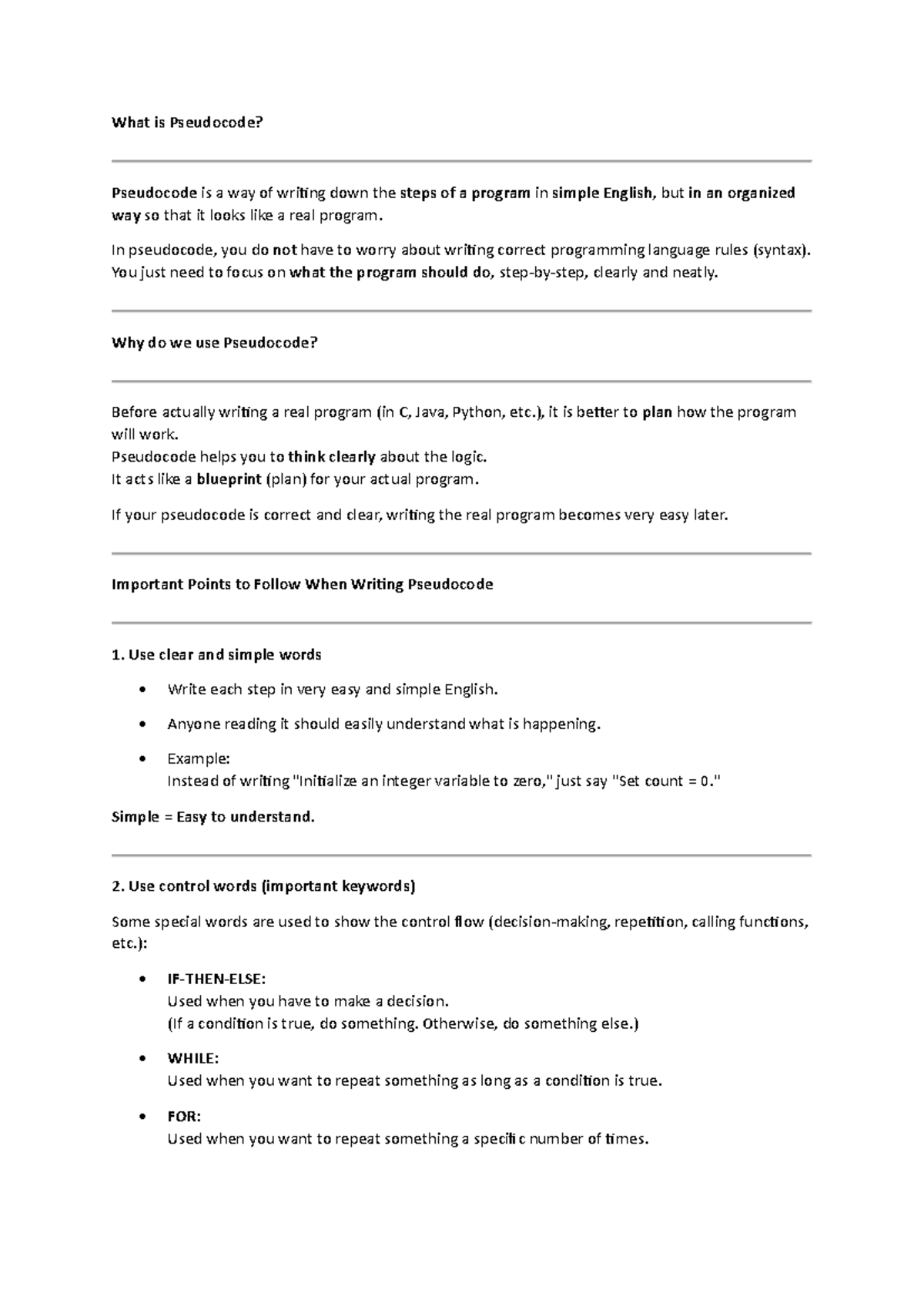 How to Write Pseudocode: A Guide for Programming Logic - Studocu