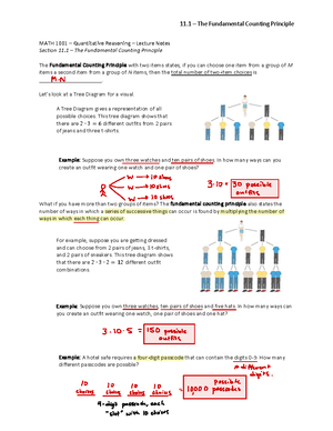 MATH 1001 Final Exam Study Notes: Understanding Combinations ...