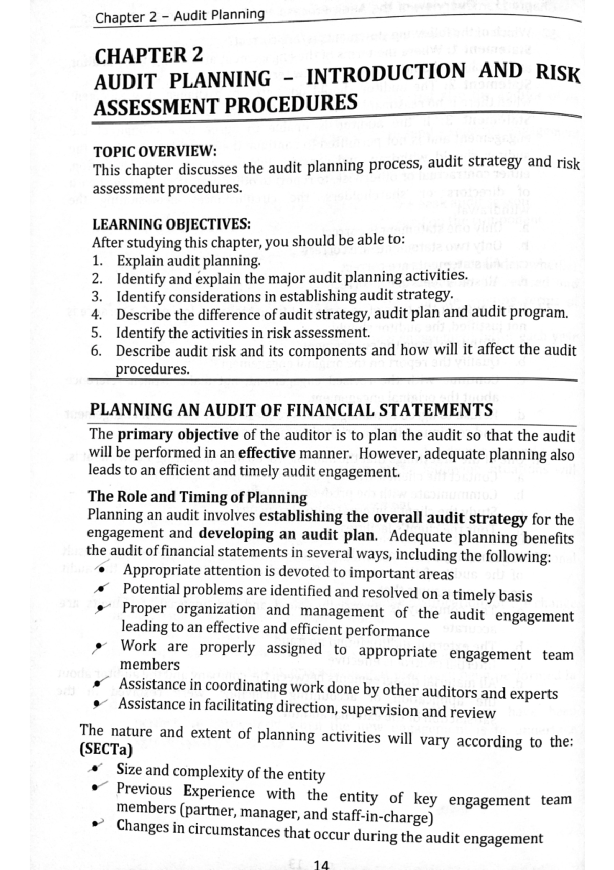 Chapter 2 - From the textbook - Chapter 2 Audit Planning CHAPTER 2 AUDIT PLANNING INTRODUCTION ...