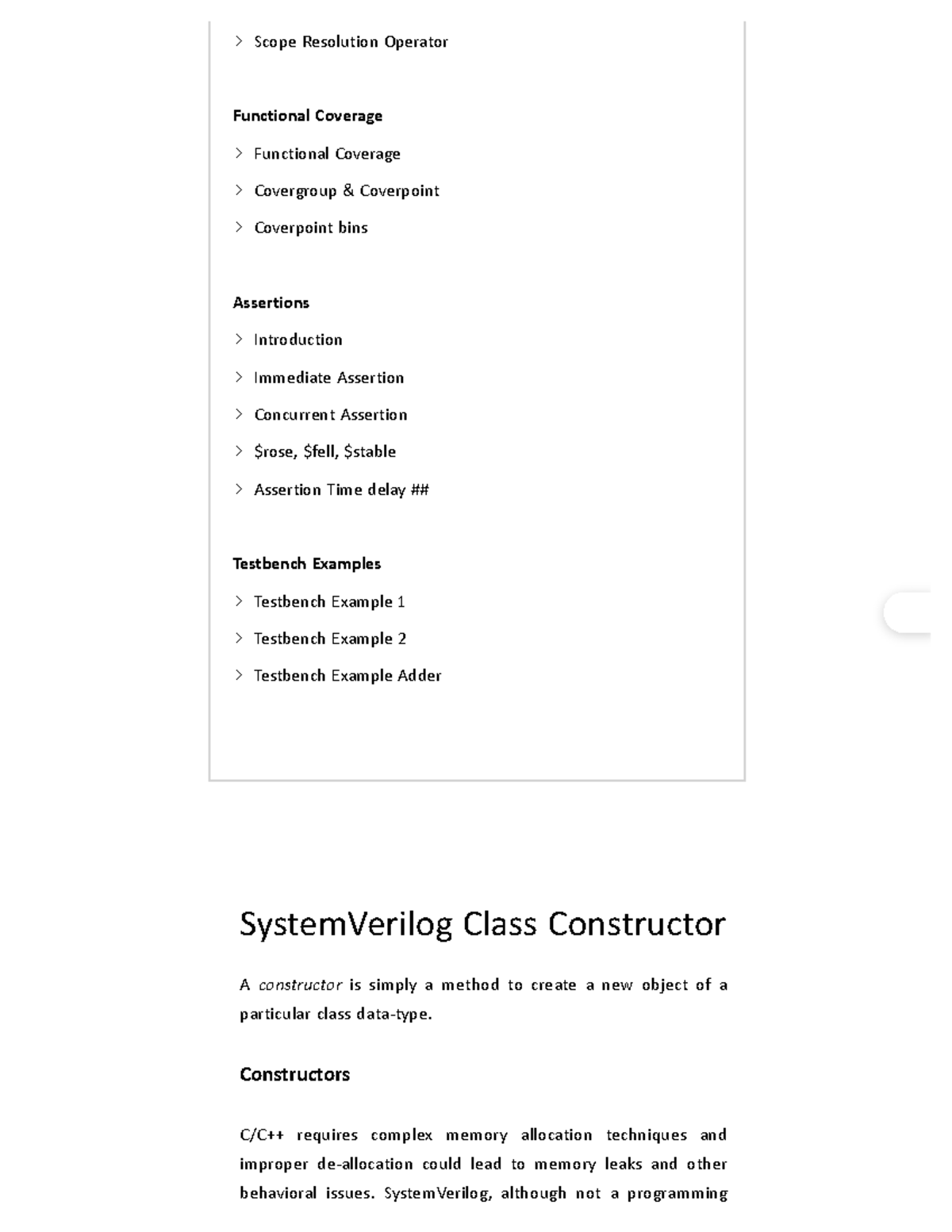 SystemVerilog Class Constructor Overview and Examples (CS101) - Studocu