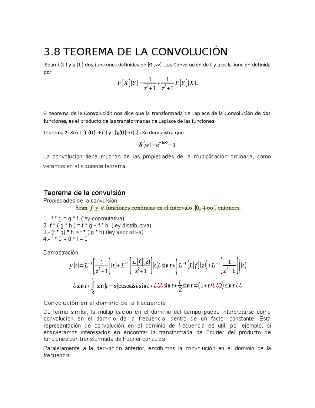Corrección de TEOREMA DE LA CONVOLUCIÓN y FUNCIONES PERIÓDICAS - 3.8, 3 ...