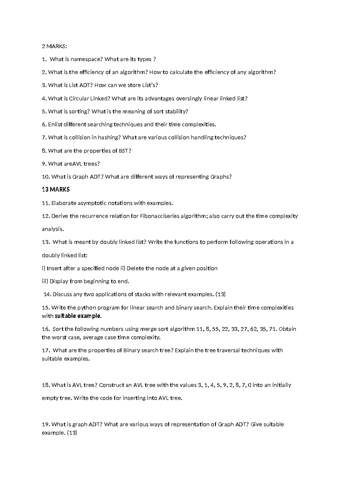 CS101: Important Concepts and Practice Questions for Exam Preparation ...