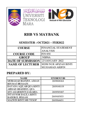 FIN658 665 Dec2019 past year question - UNIVERSITITEKNOLOGIMARA FINALEXAMINATION COURSE - Studocu