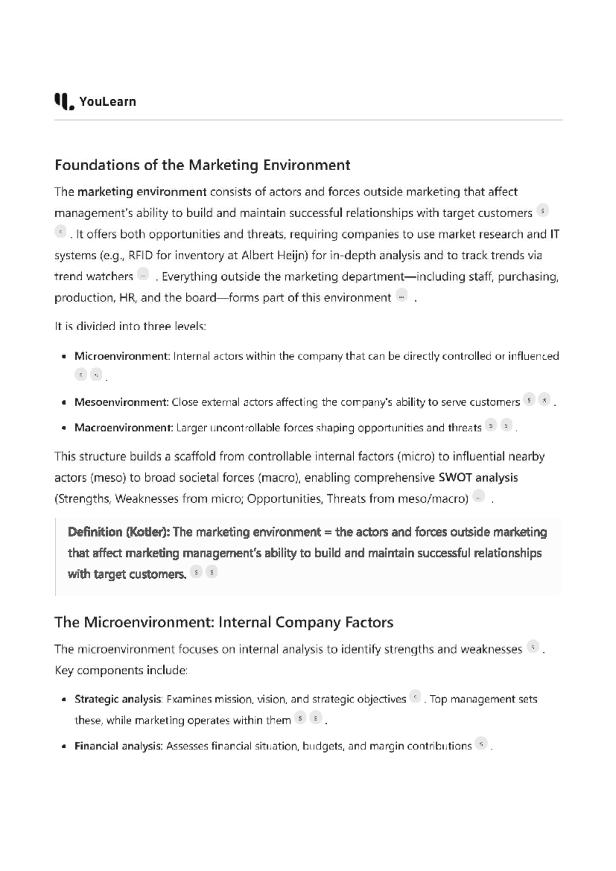 MKTG 2: Summary of the Marketing Environment and Its Components - Studocu