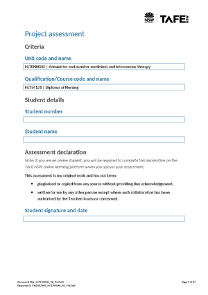 Hltaap 003 AE CS - Case study assessment Criteria Unit code and name ...