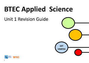 A Unit 1 Workbook - Revision resource for unit 1 chemistry exam. - Level 3 BTEC Applied Science ...