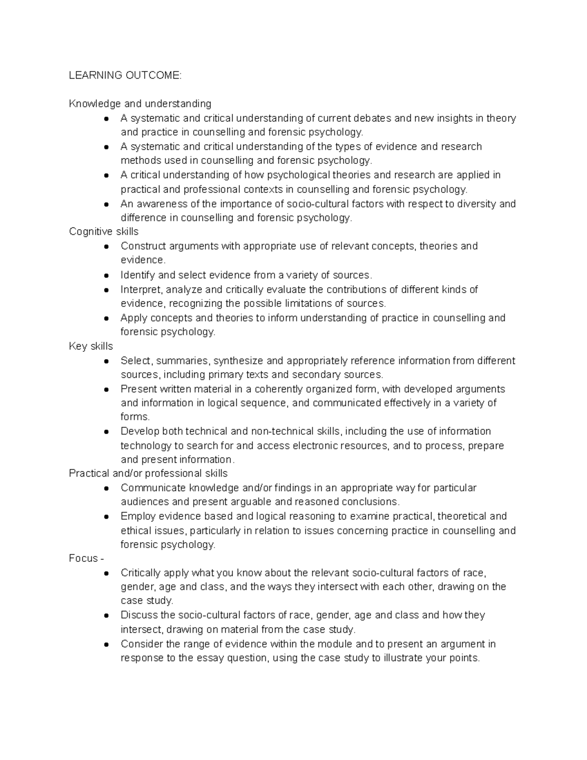 TMA02 PLAN DD310 LO - Help with assignment - LEARNING OUTCOME ...