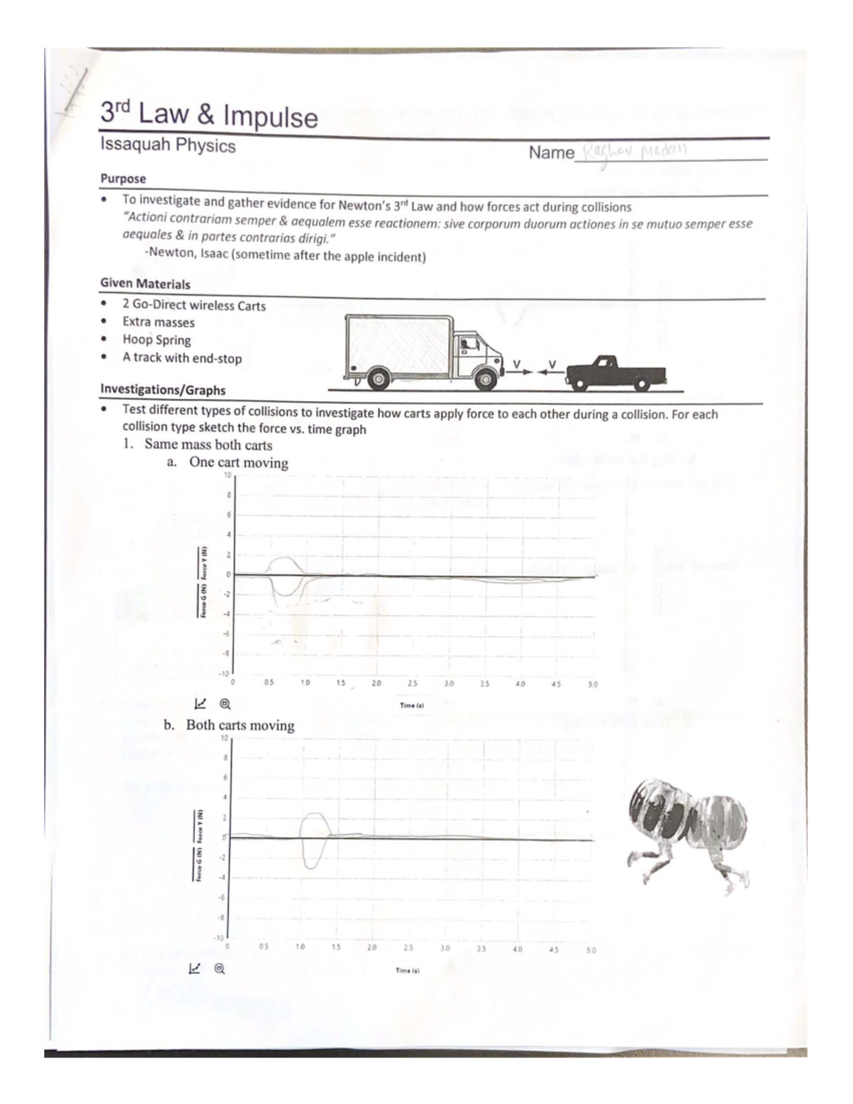 3rd Law & Impulse Experiment: Investigating Collisions in Physics - Studocu