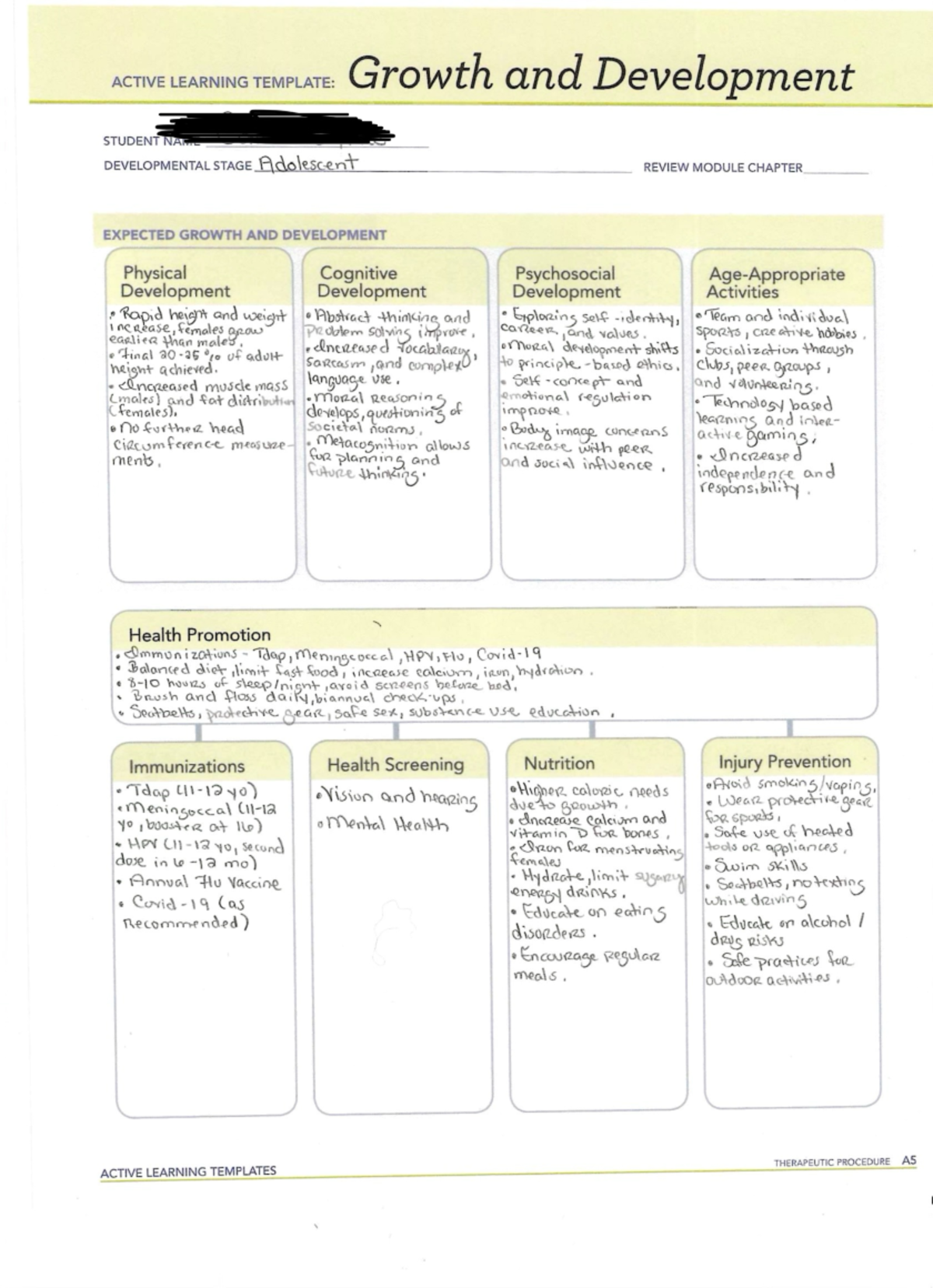 Peds ALT Adolescent - ALT - ACTIVE LEARNING TEMPLATE: Growth and ...