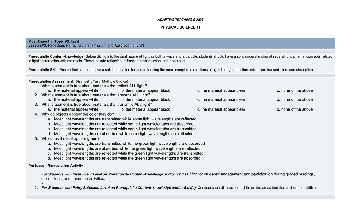 ATG Physical Science 11: Aristotelian vs. Galilean Motion Lesson - Studocu